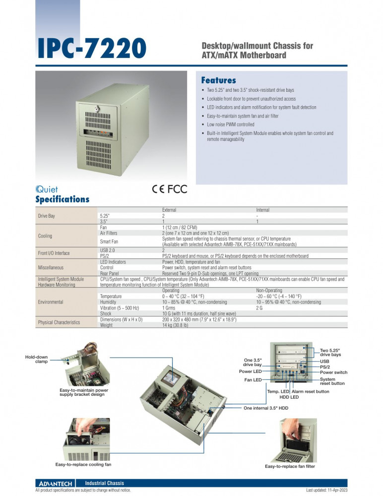 ADVANTECH IPC-7220 technical documentation page 1