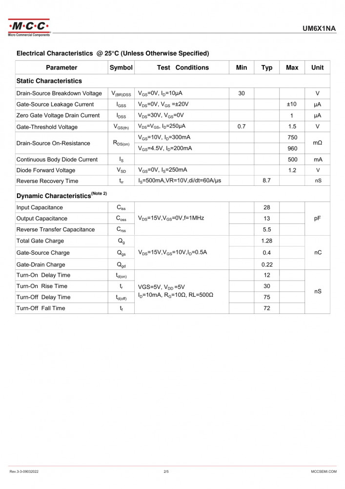 UM6X1NA-TP datasheet page 2