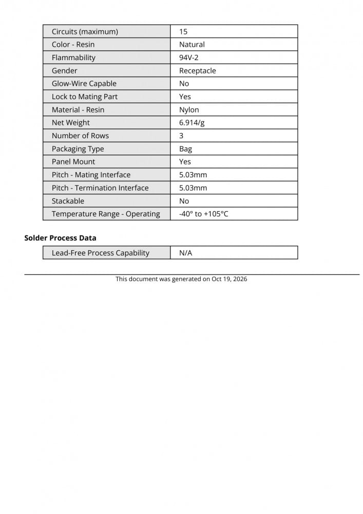 Molex .093 Standard Pin and Socket connector document image 3