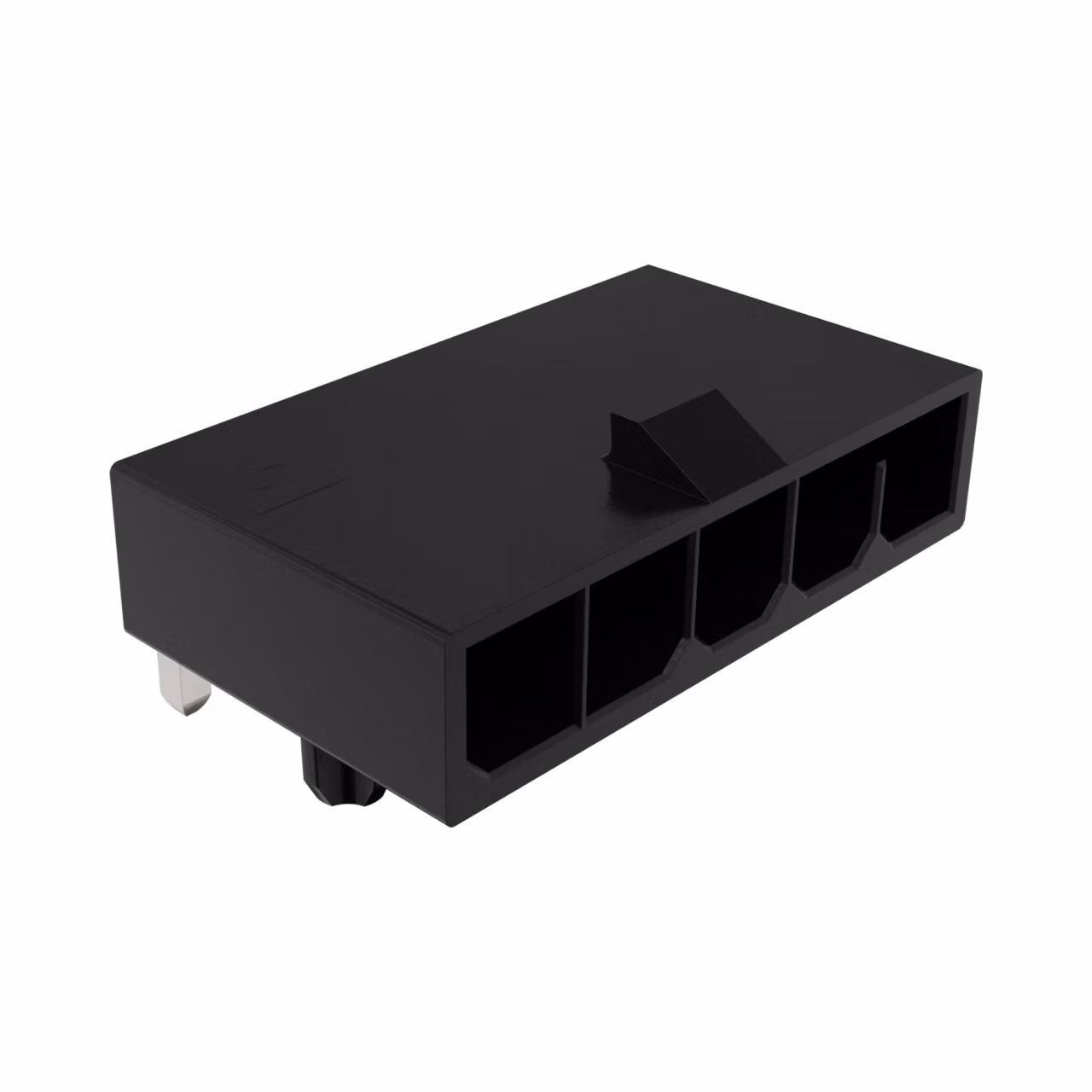 Mini-Fit Max Right-Angle Header, Single Row, Through Hole, 5 Circuits, Matte Tin (Sn) Plating, Black, Glow-Wire Capable, Tray for sale