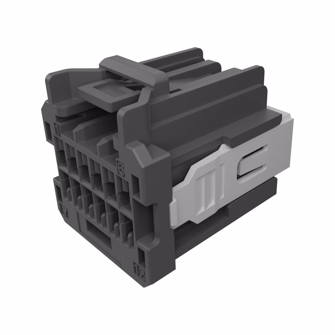 Stac64 Receptacle Housing, 12 Circuits, Dual Row, Polarization B, Gray, Tray for sale
