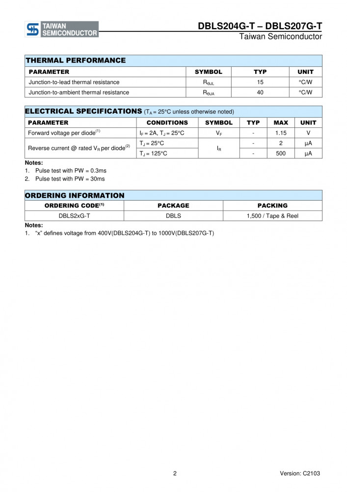 DBLS204G-T datasheet page 2