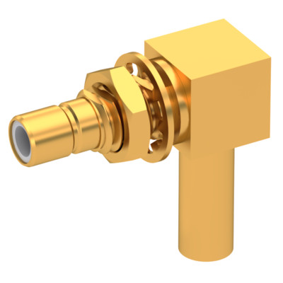 SMB / RIGHT ANGLE JACK MALE CRIMP TYPE FOR 2.6/50 D CABLE GOLD for sale