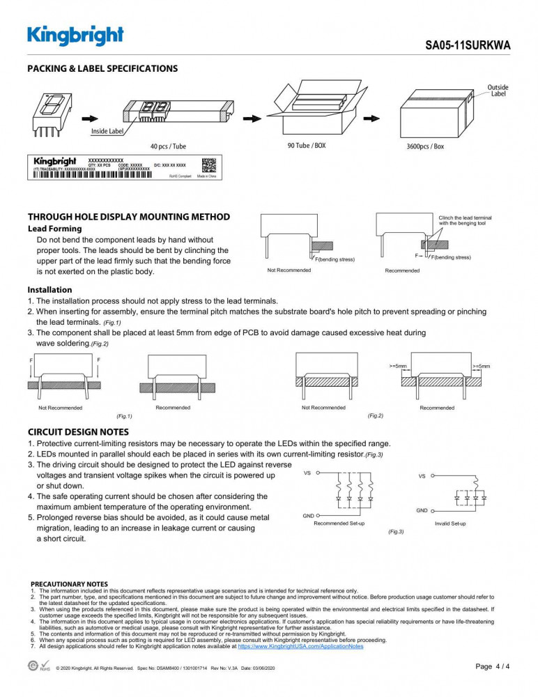 SA05-11SURKWA datasheet page 4