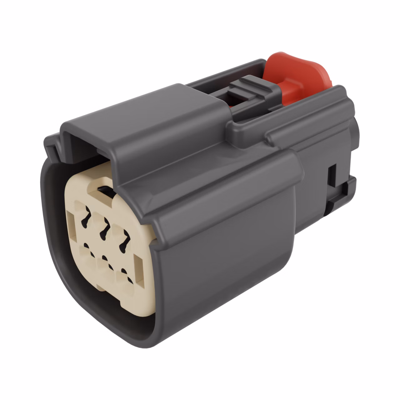MX150 Mat-Sealed Female Connector Assembly, Dual Row, 6 Circuits, Keying Option C, with Connector Position Assurance, Dark Gray for sale