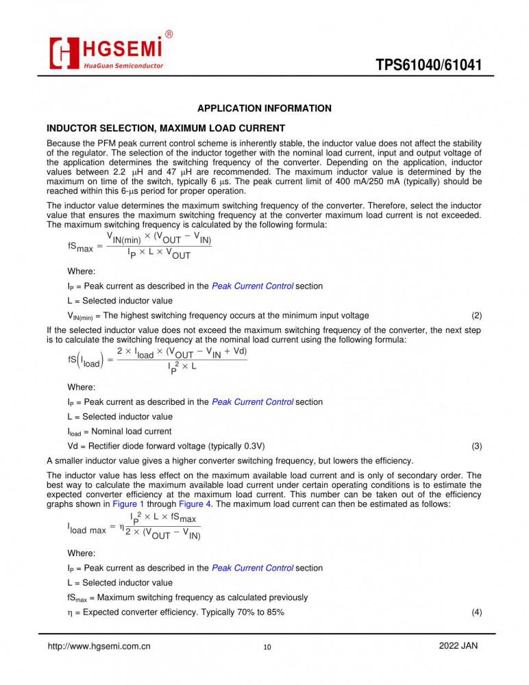 TPS61040M5/TR datasheet page 10