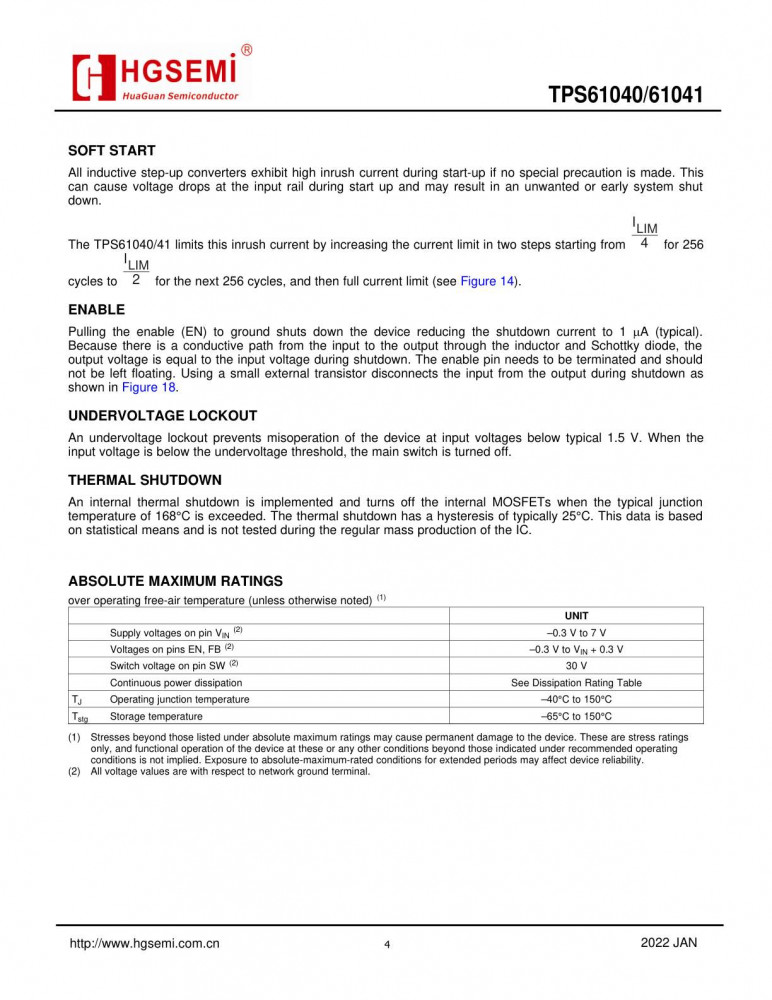 TPS61040M5/TR datasheet page 4