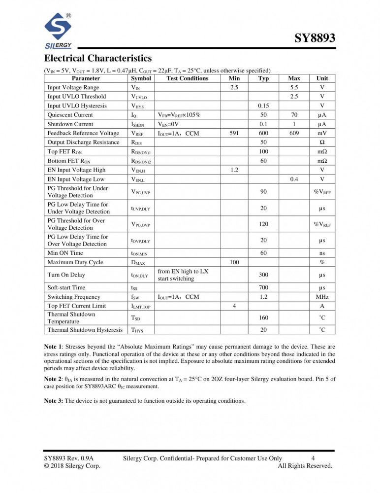 SY8893ARC datasheet page 4