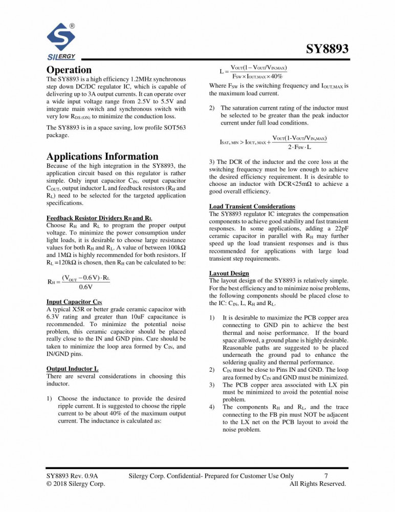 SY8893ARC datasheet page 7
