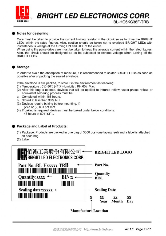 BL-HG6KC36F-TRB datasheet page 7