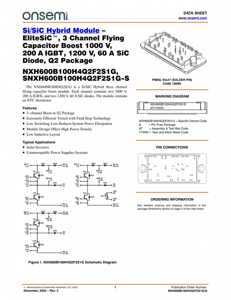 NXH600B100H4Q2F2S1G datasheet page 1