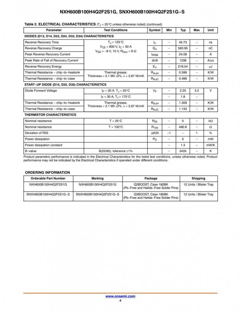 NXH600B100H4Q2F2S1G datasheet page 4