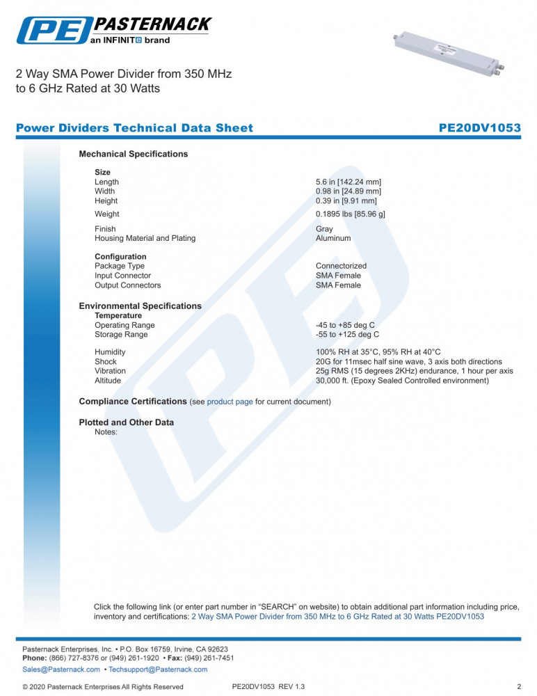 PE20DV1053 technical document page 2