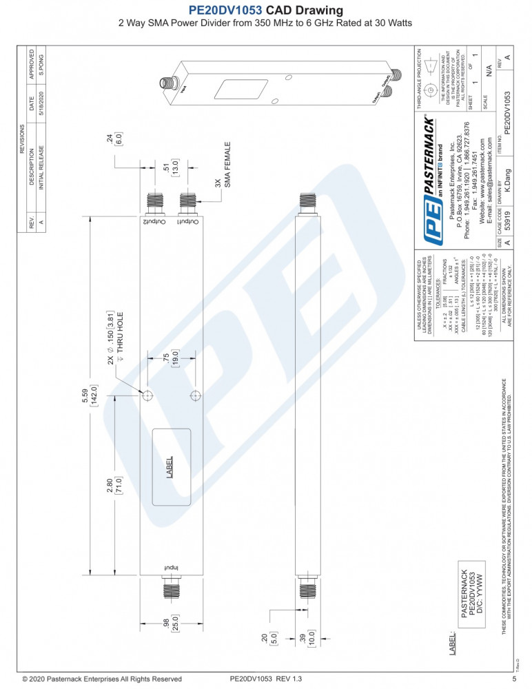 PE20DV1053 technical document page 5