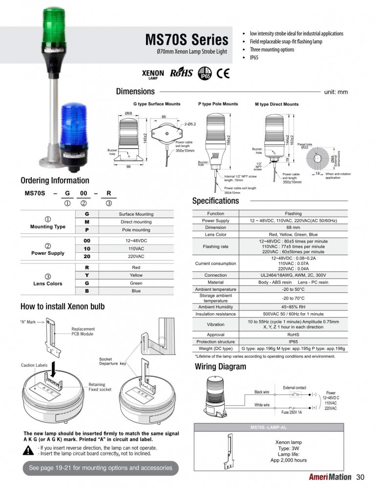 MS70S product technical document image