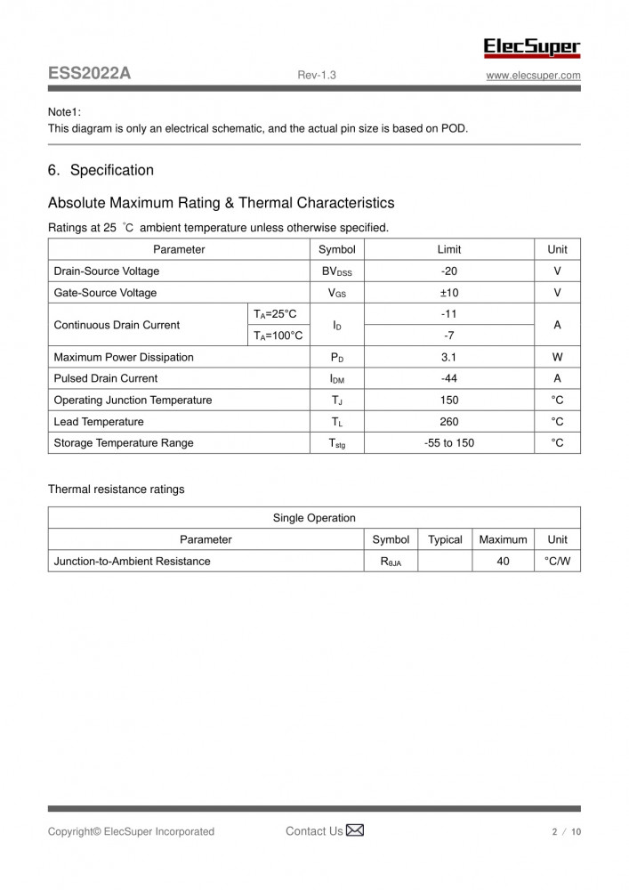 ESS2022A datasheet page 2