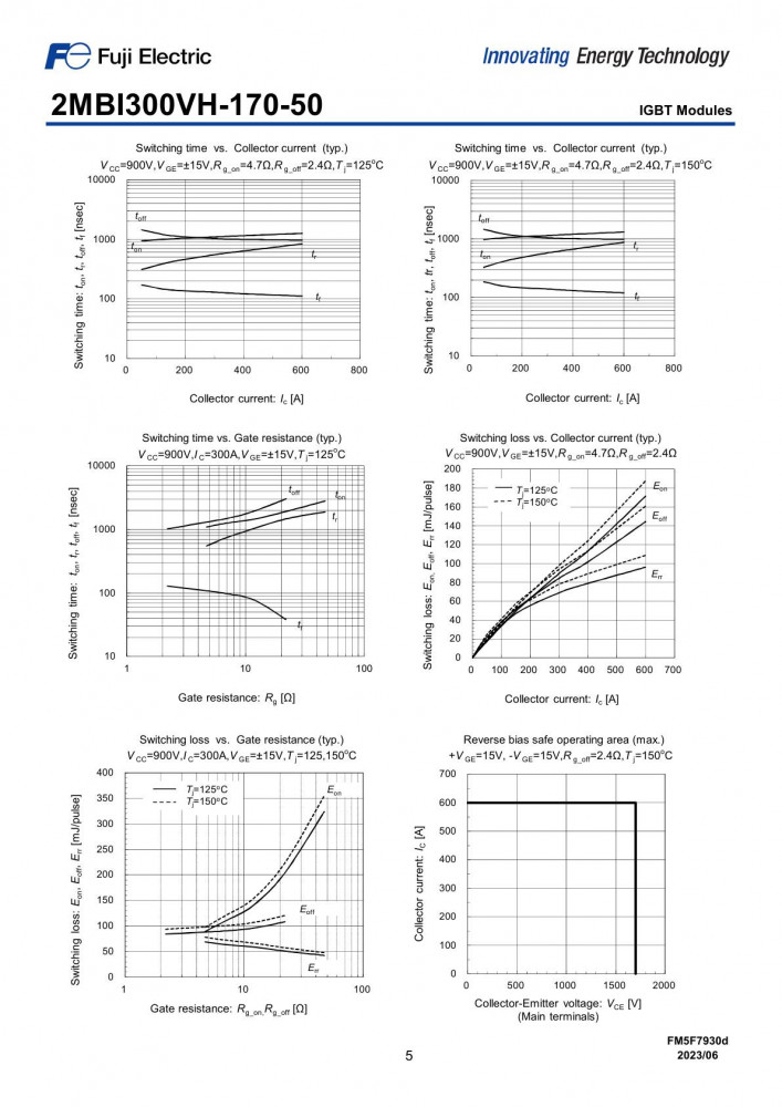 2MBI300VH-170-50 datasheet page 5