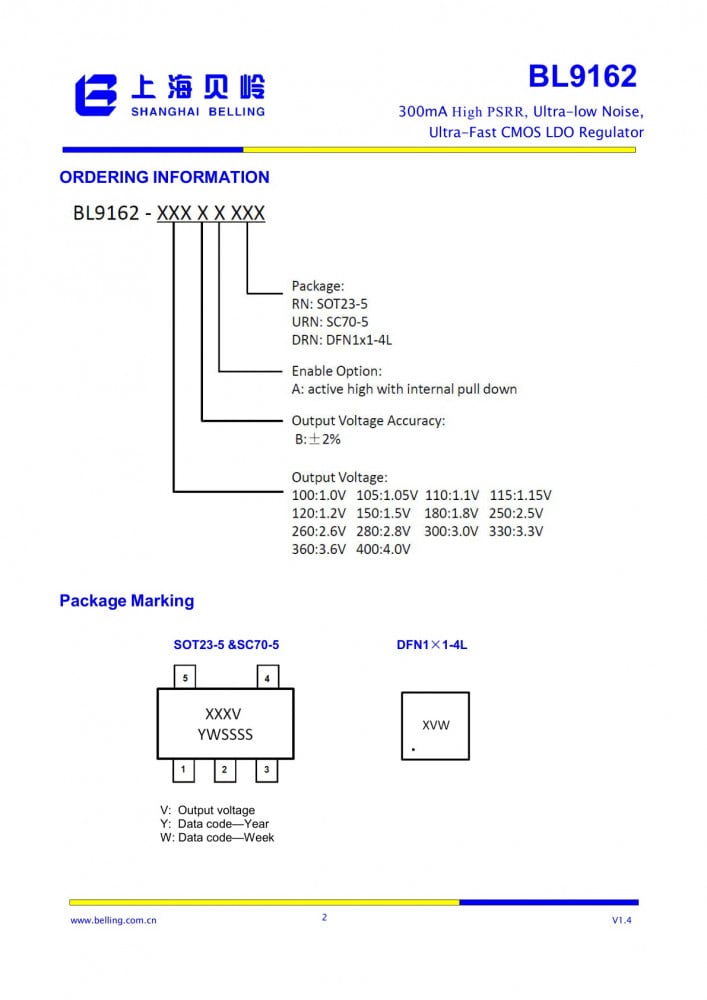 BL9162 datasheet page 2