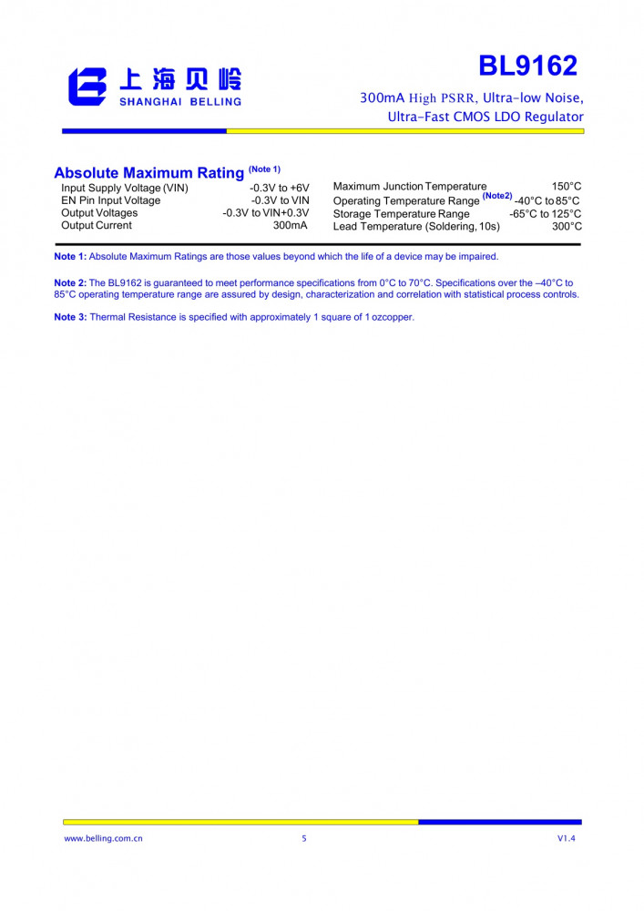 BL9162 datasheet page 5