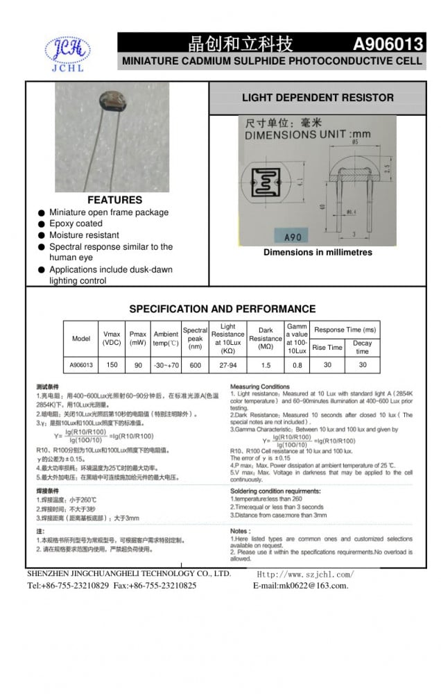 JCHL A906013 datasheet page