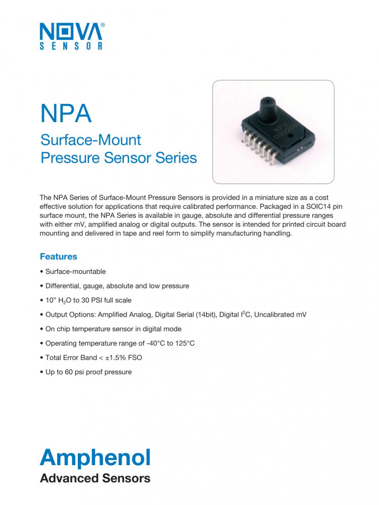 NPA series datasheet page 1