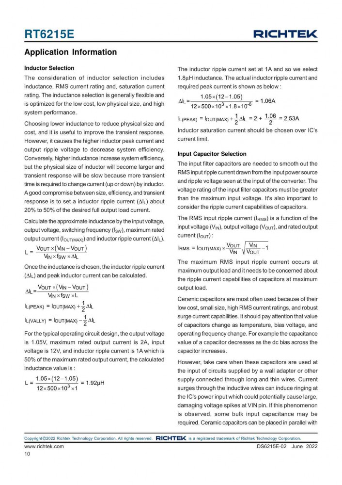 RT6215E datasheet page 10