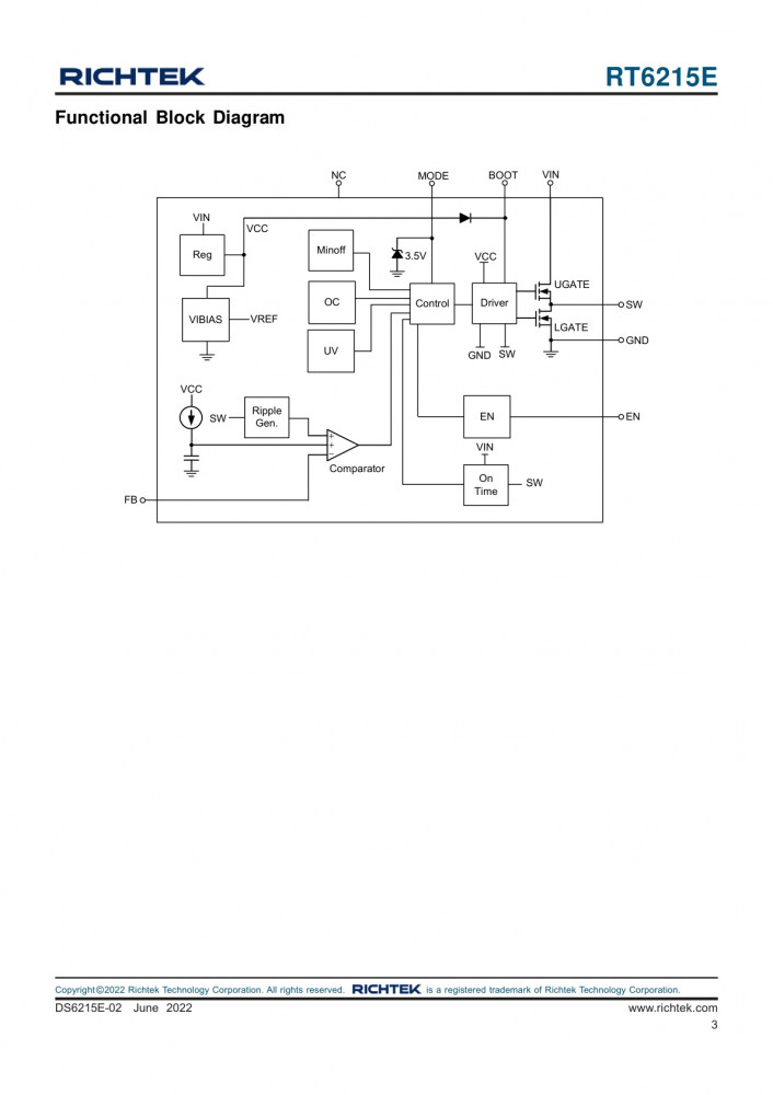 RT6215E datasheet page 3