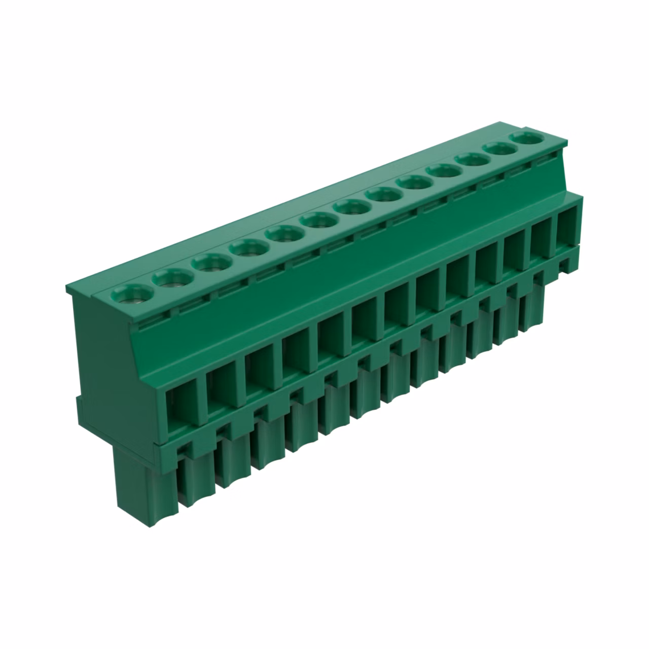3.81mm Pitch Eurostyle Vertical Plug, with Reverse Imprinting, Rear Wire  Entry, Green Housing, Gold (Au) Plated, 13 Circuits for sale
