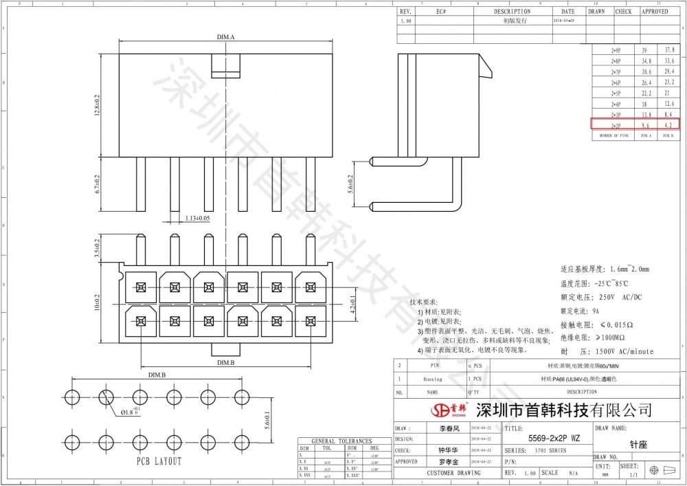5569-2x2P WZ specification page 1