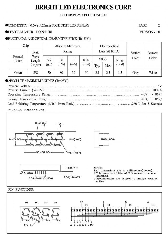 BQ-N512RI datasheet page 1