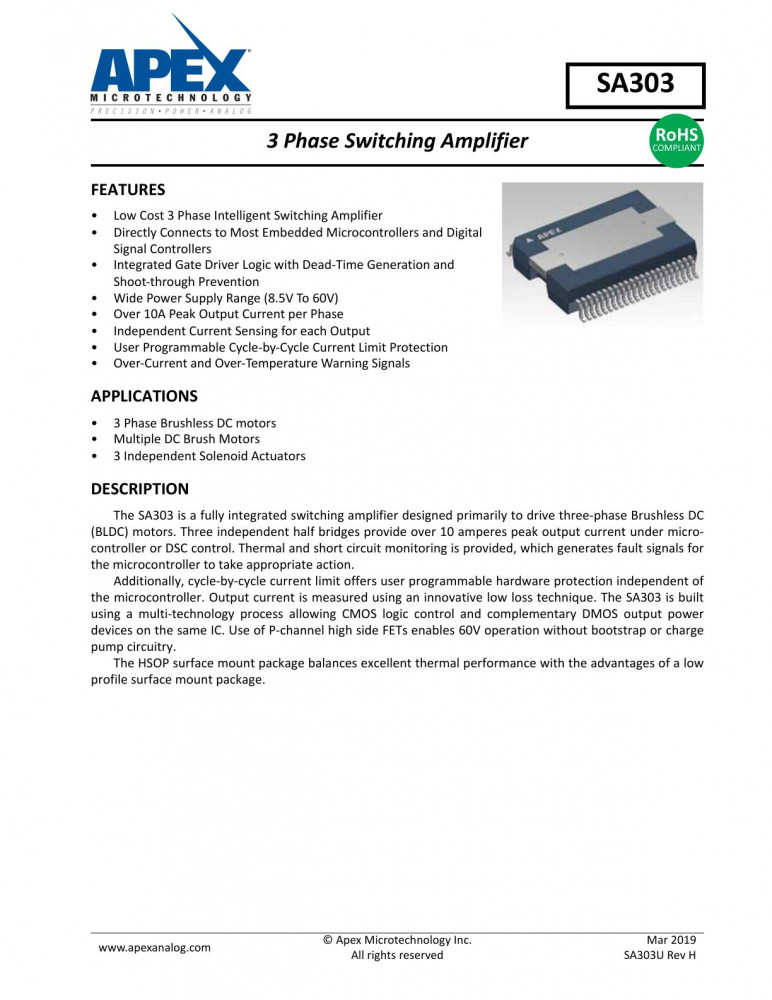 SA303 datasheet page 1
