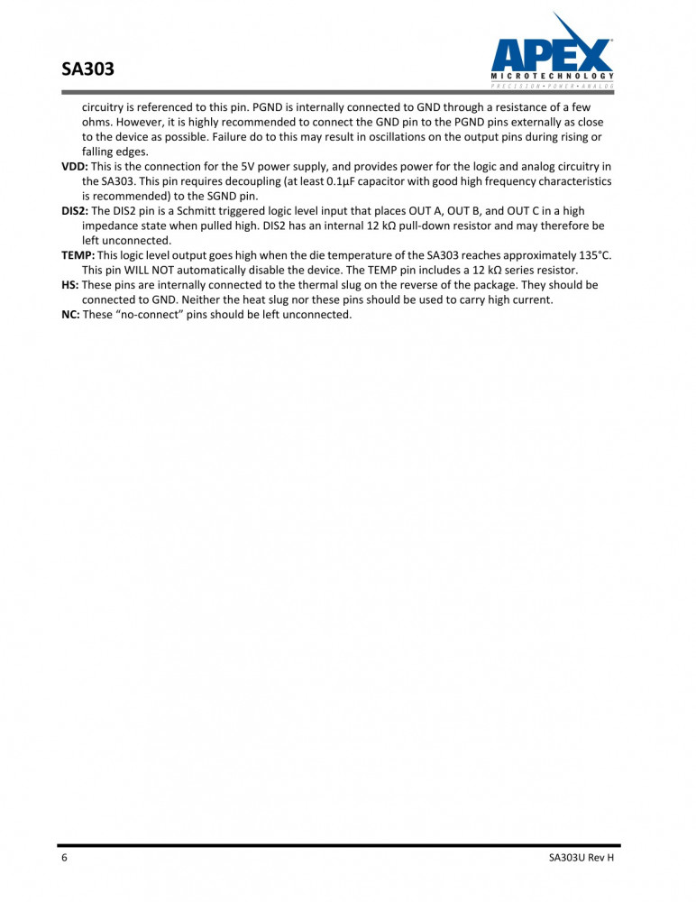 SA303 datasheet page 6