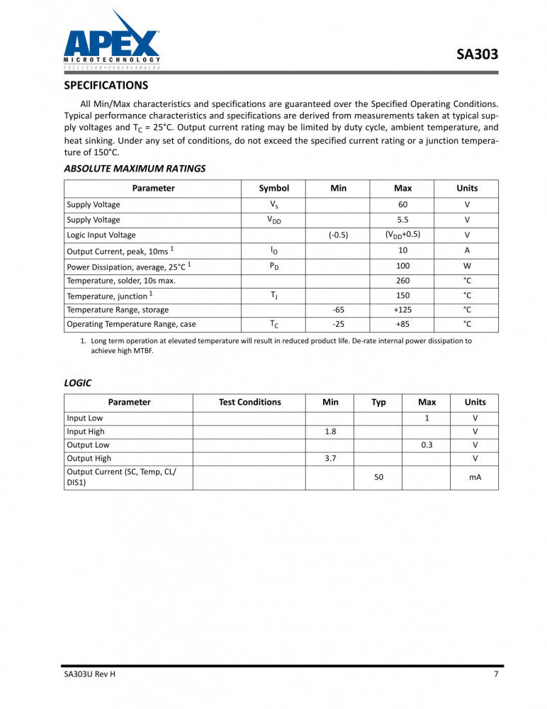 SA303 datasheet page 7