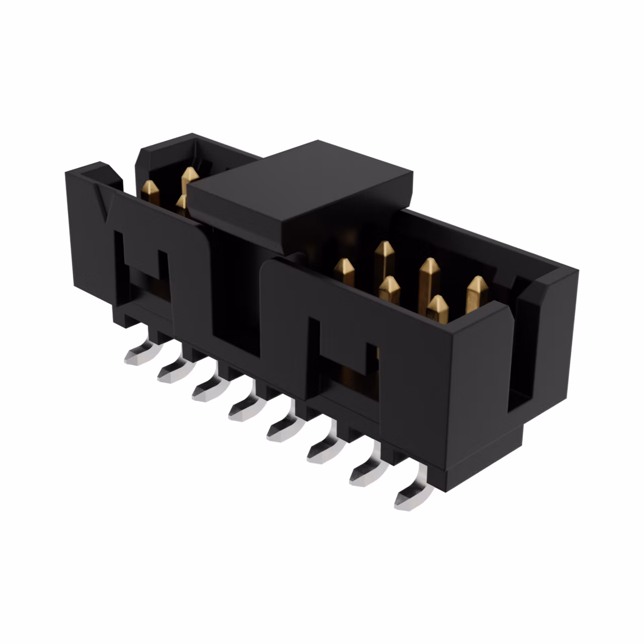 2.00mm Pitch, Milli-Grid PCB Header, Dual Row, Vertical, Surface Mount, Shrouded, 16 Circuits, 0.05µm Gold (Au) Plating, Dual Side Slots, Dual Friction Locks, Center Polarization, with Cap, Tube for sale