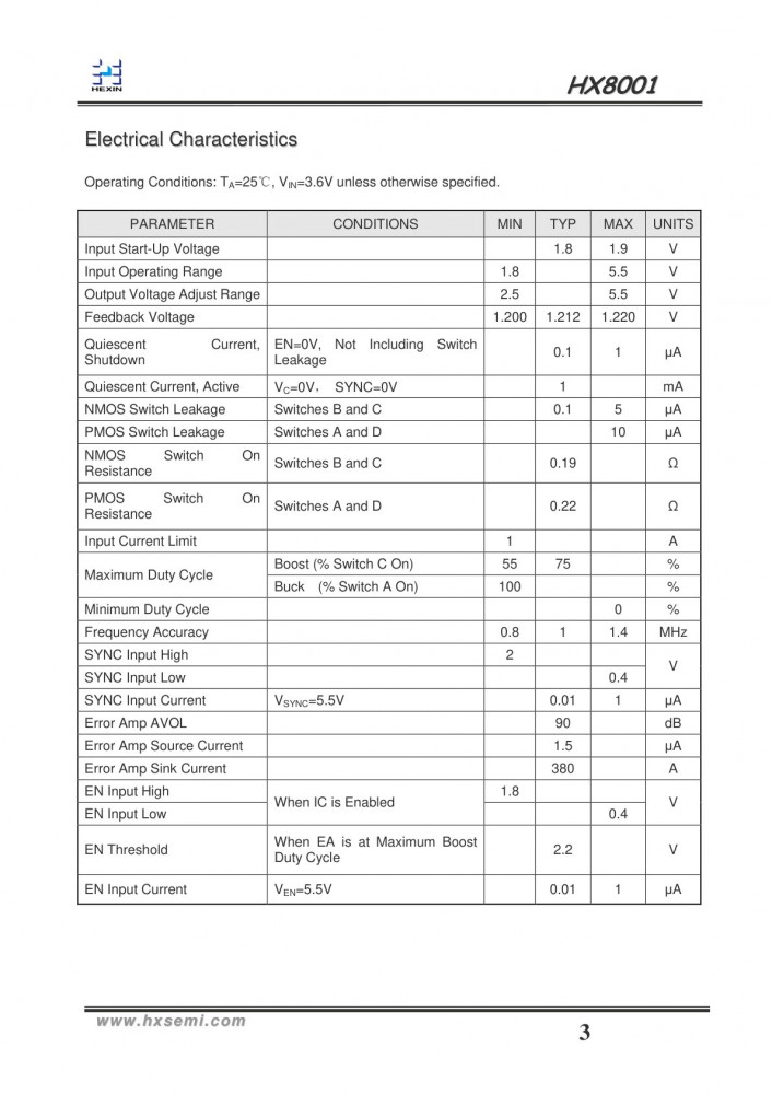 HX8001-AJC datasheet page 3