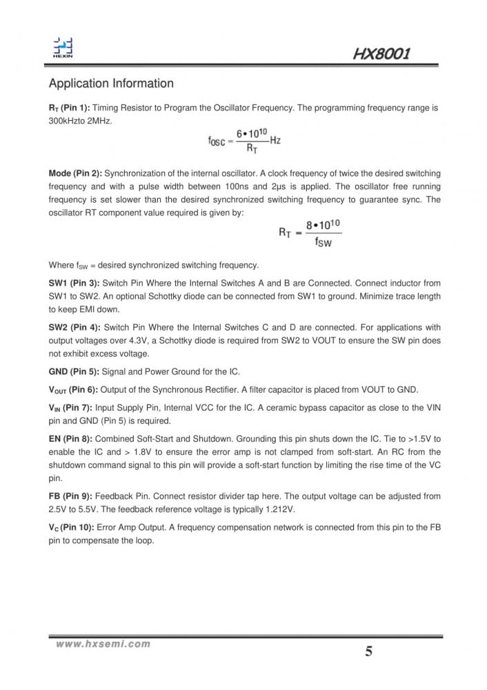 HX8001-AJC datasheet page 5