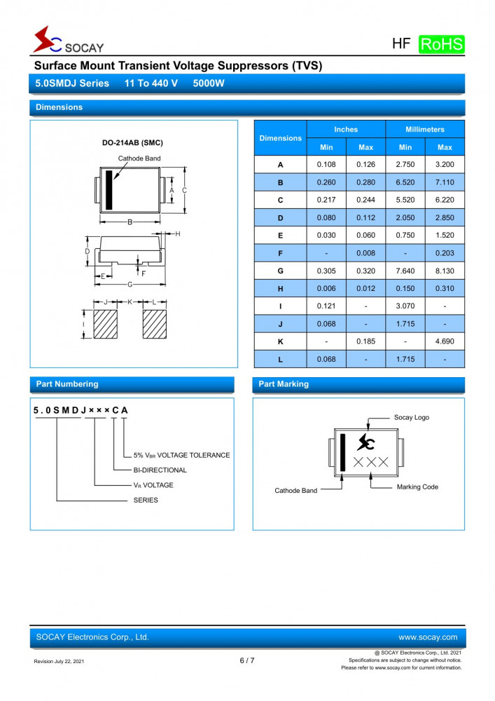 5.0SMDJ series datasheet page 6