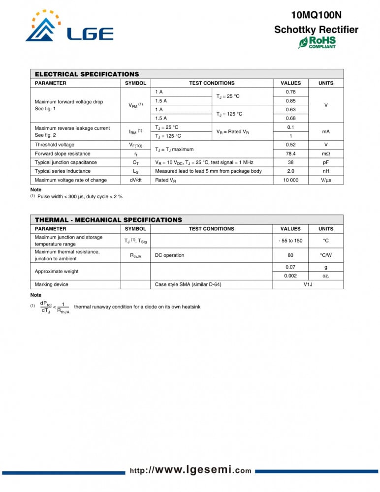 10MQ100N datasheet page 2