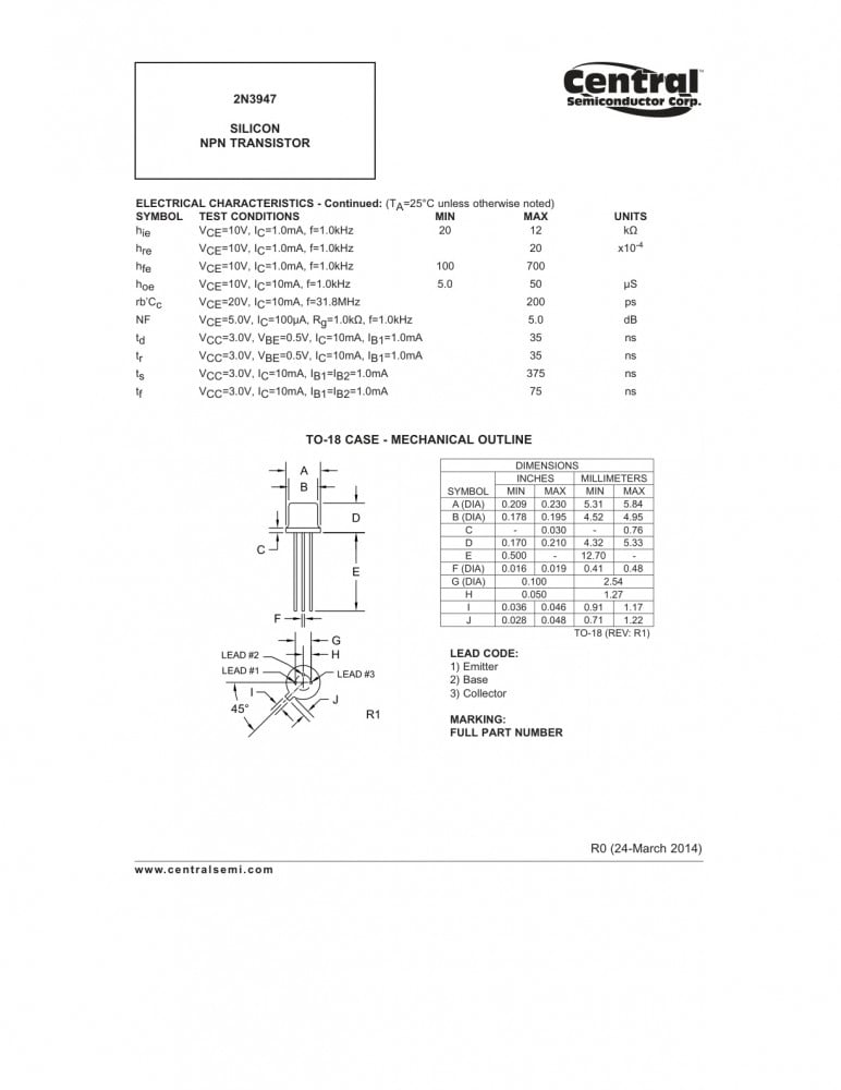 2N3947 PBFREE datasheet page 2