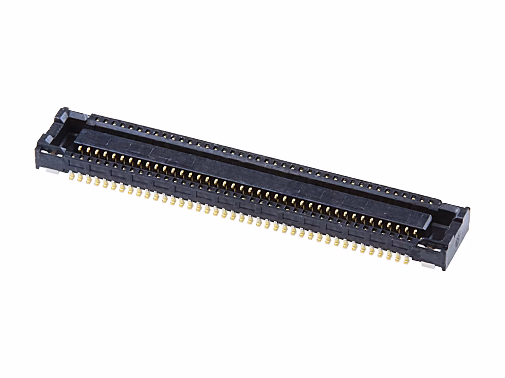 SlimStack Board-to-Board Receptacle, 0.40mm Pitch, J-Bend Series, 0.20µm  Gold (Au) Plating, 1.50 or 2.00mm Mated Height, 3.40mm Mated Width, 54 Circuits