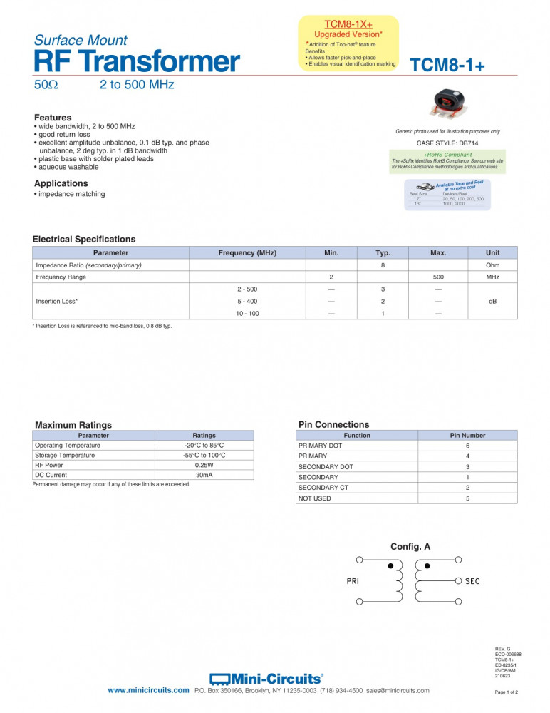 TCM8-1+ technical document page 1