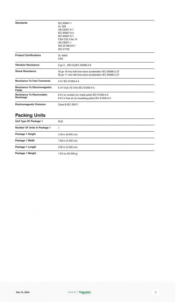 XB5FW35B5 technical document page 3