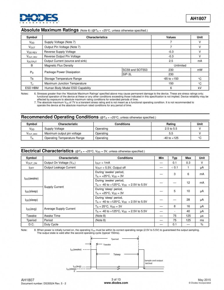 AH1807 datasheet page 3