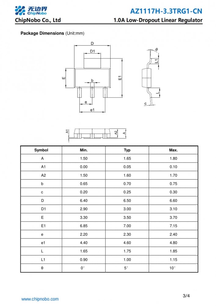 AZ1117H-3.3TRG1-CN datasheet page 3