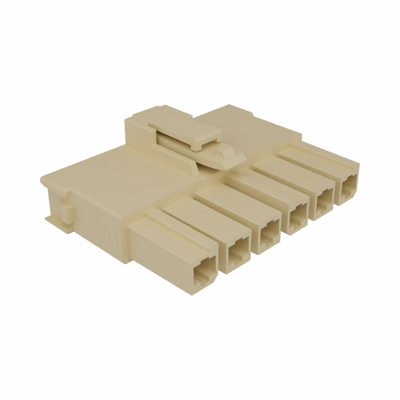 Mega-Fit ColorLock Tangless TPA-Capable Receptacle Housing, Single Row, 6 Circuit, UL 94V-0, Glow-Wire Capable, Natural for sale