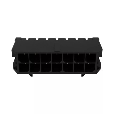 Micro-Fit 3.0 Right-Angle Header, 3.00mm Pitch, Dual Row, 14 Circuits, with Snap-in Plastic Peg PCB Lock, 2.54µm Matte Tin Plating, Glow-Wire Capable, Black for sale