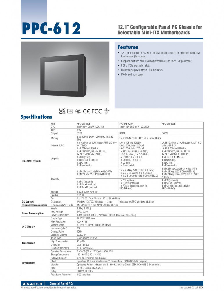 PPC-612 technical document page 1