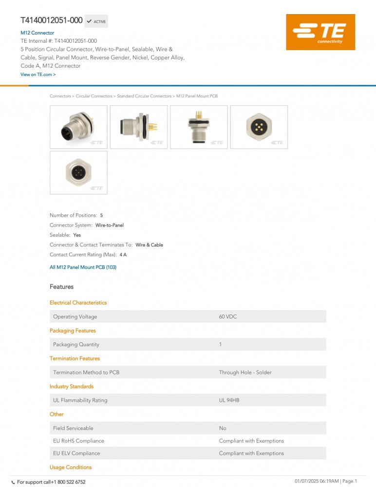 T4140012051-000 technical document page 1