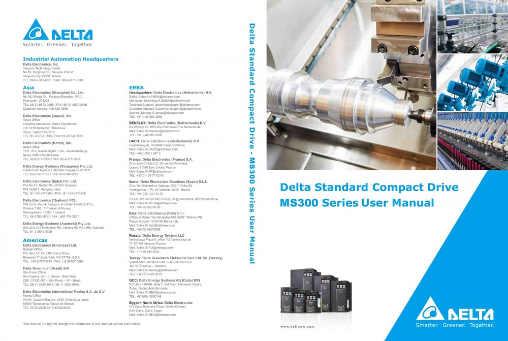 DELTA MS300 documentation page 1