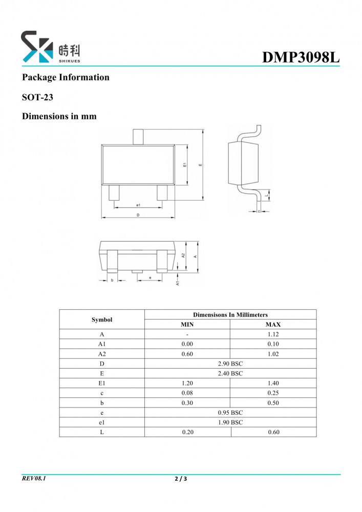 DMP3098L datasheet page 2